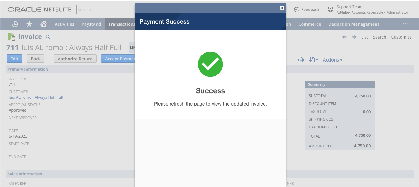 Making Partial Payments for Invoices using the Virtual Terminal – Paystand Help Center