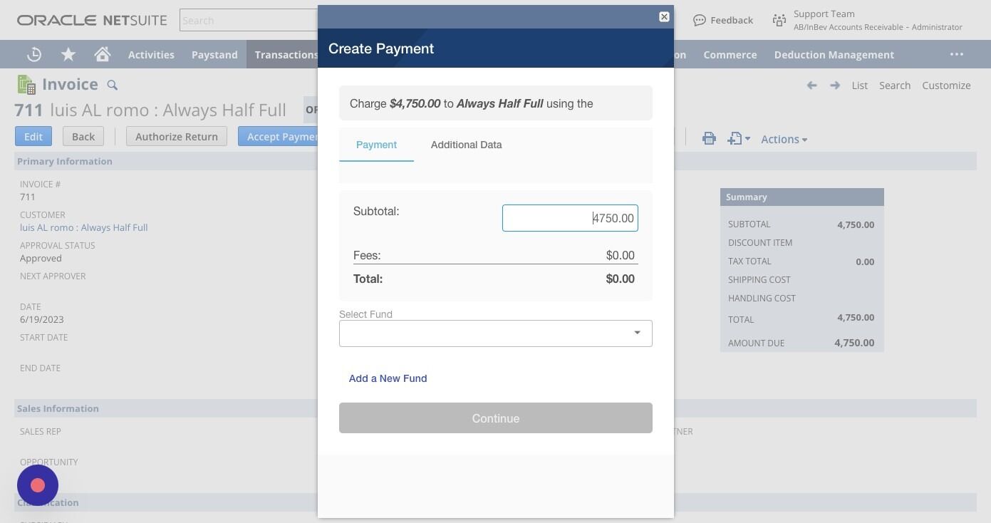 Paying an Invoice using the Virtual Terminal – Paystand Help Center