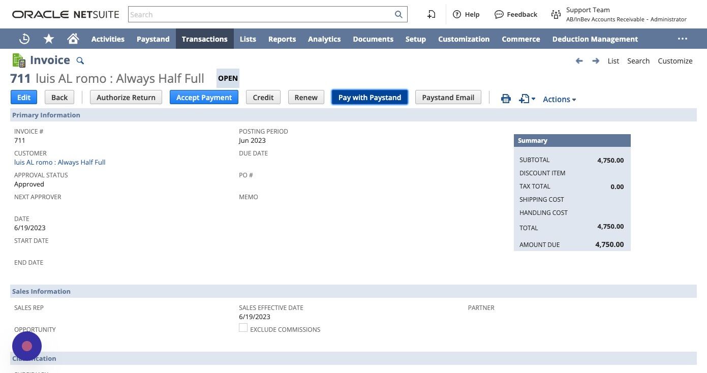 Paying an Invoice using the Virtual Terminal – Paystand Help Center