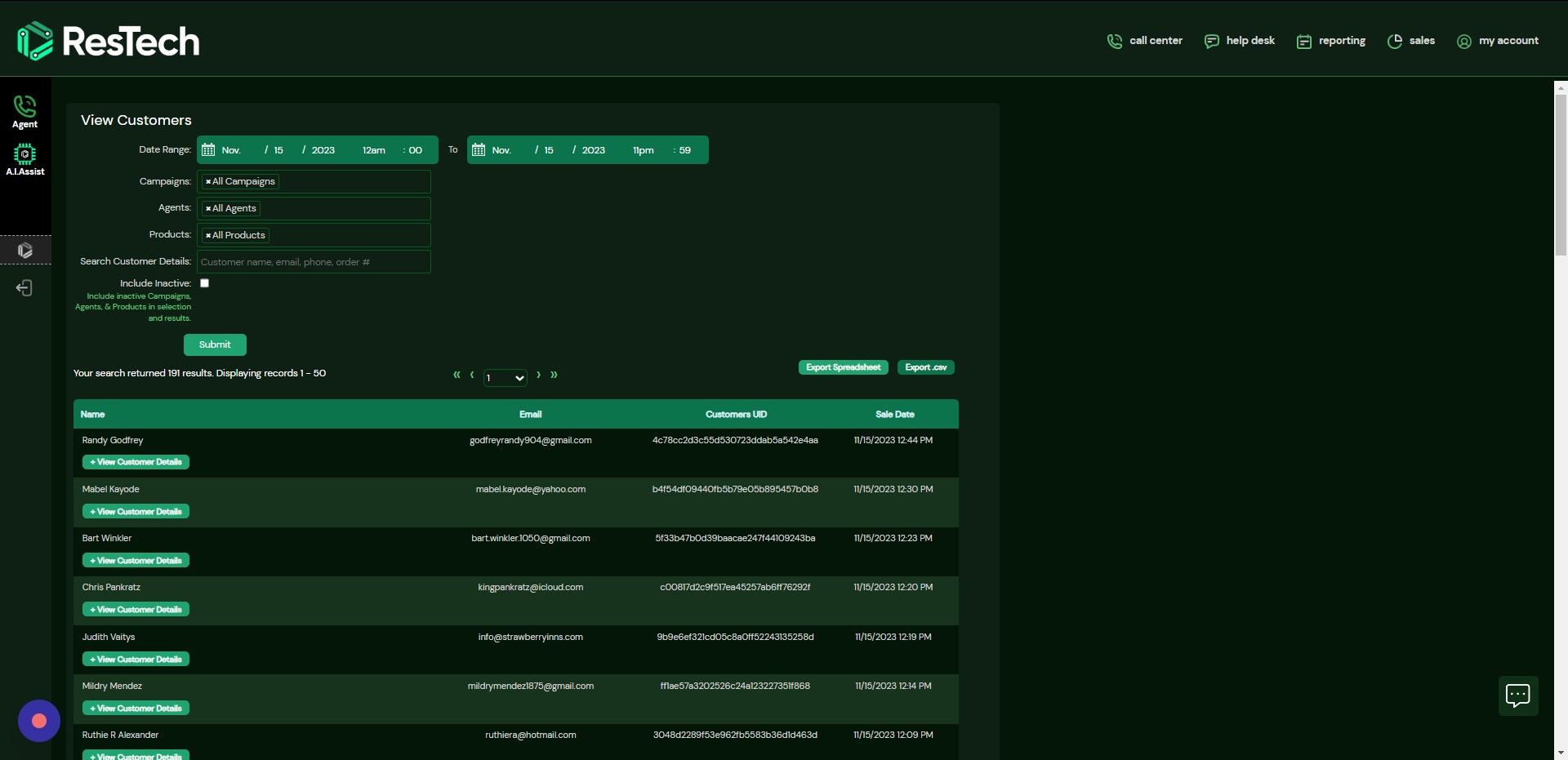 Updating Customer Details | ResTech