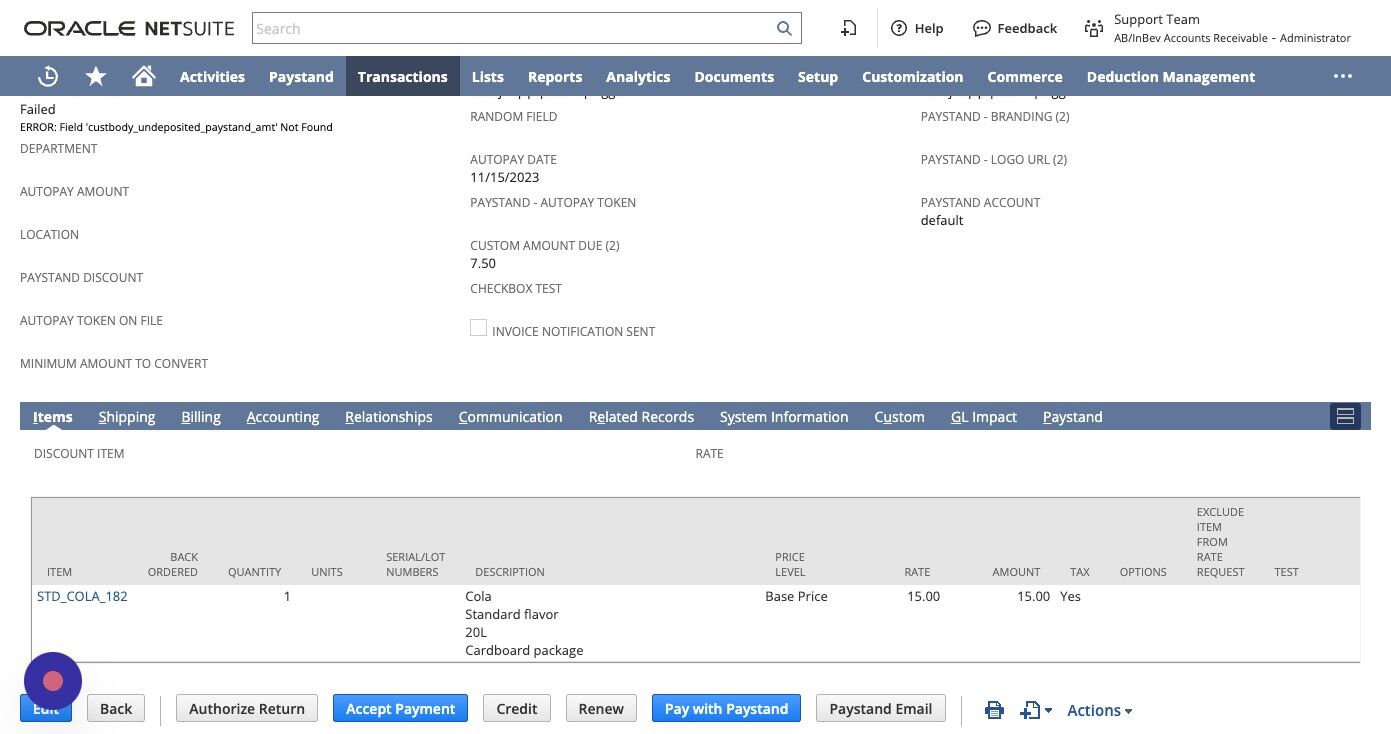 Sending a payment request for an Invoice – Paystand Help Center