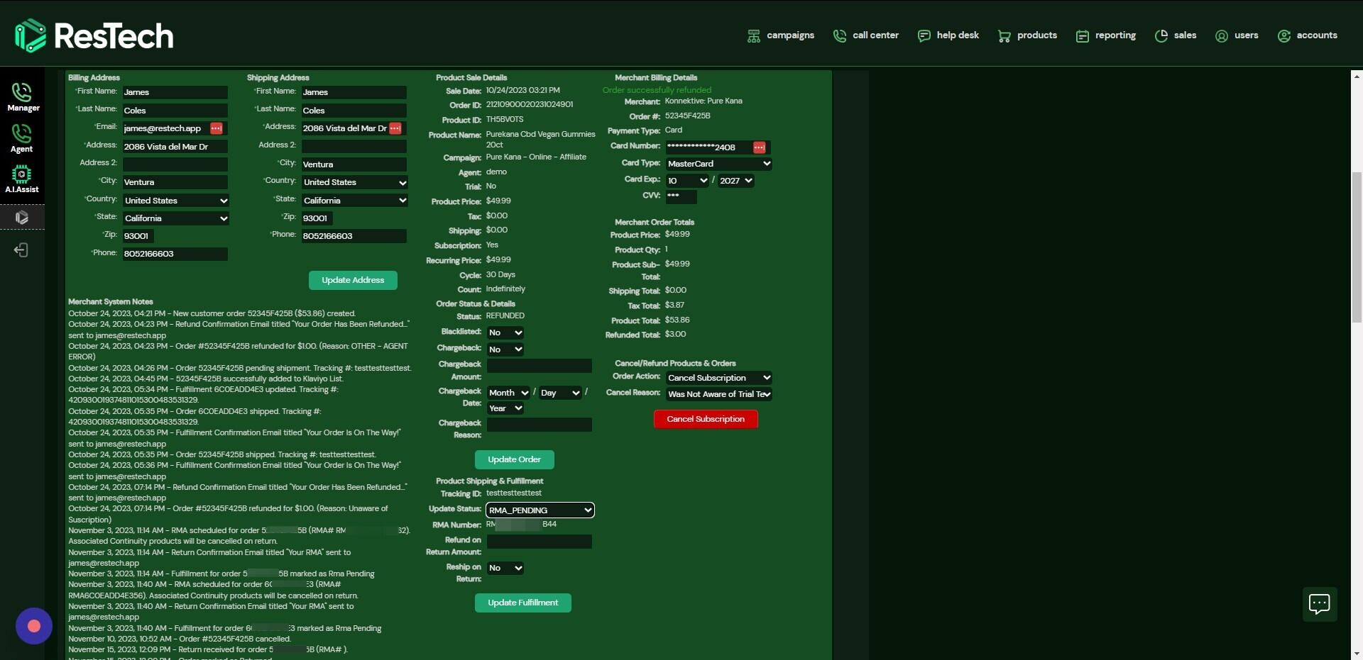 How to Issue an RMA for an Order | ResTech
