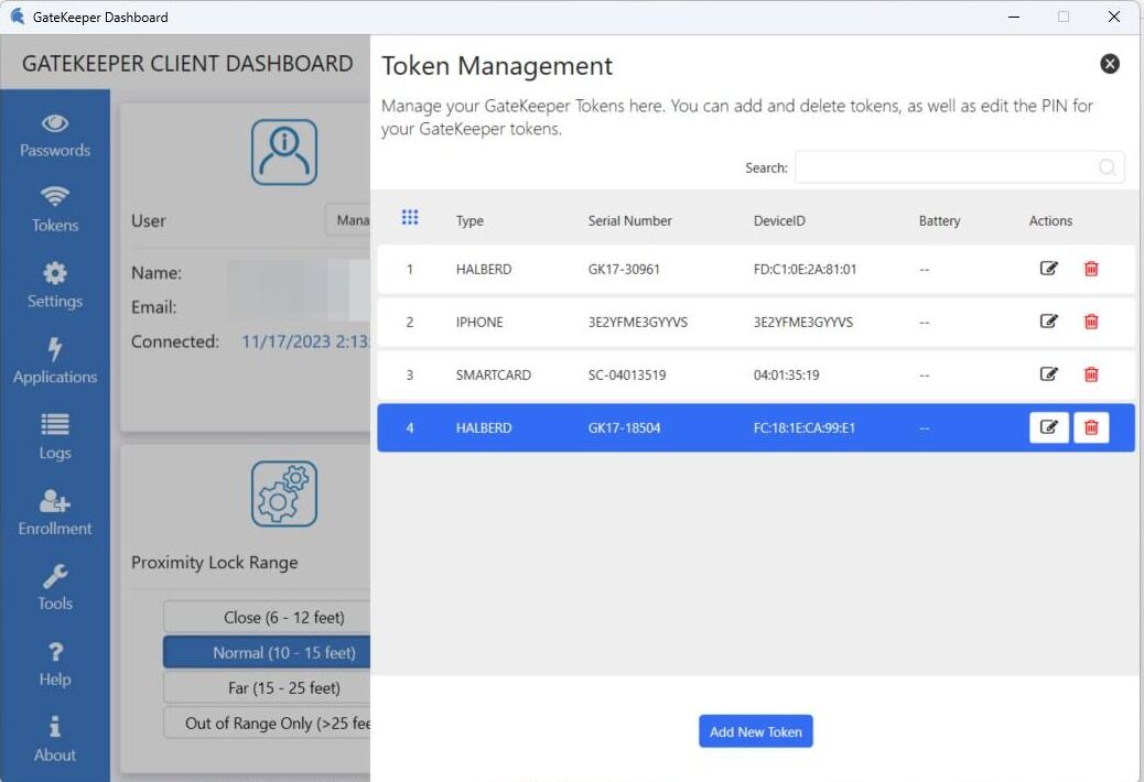 How to add a new GateKeeper token to a user. – GateKeeper