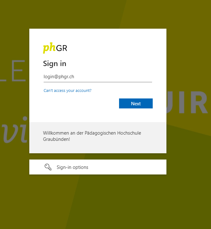 4. Danach wird man zum edu-ID Login weitergeleitet.