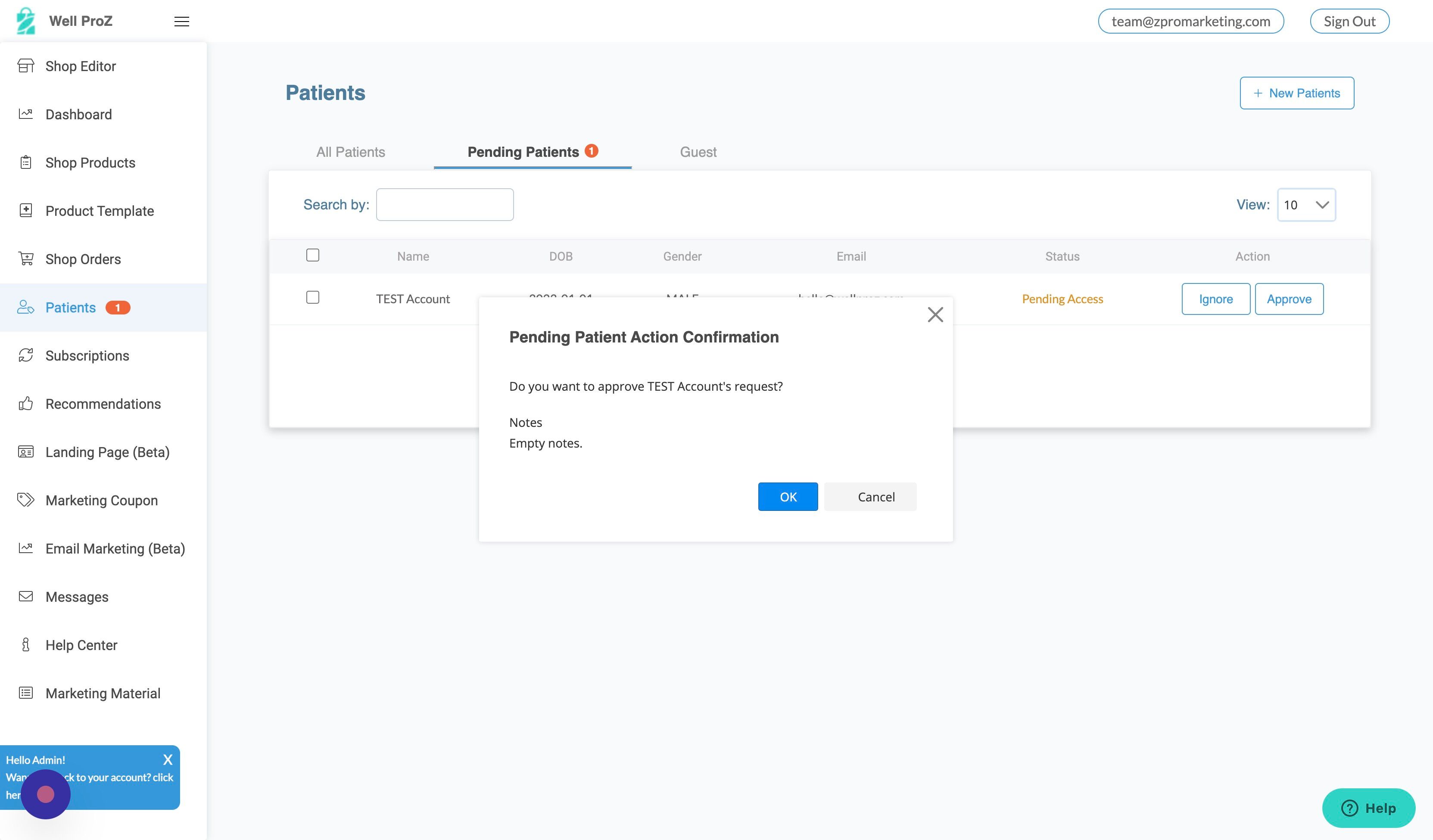 How Do I View and Approve Pending Patient Accounts? – Well Proz