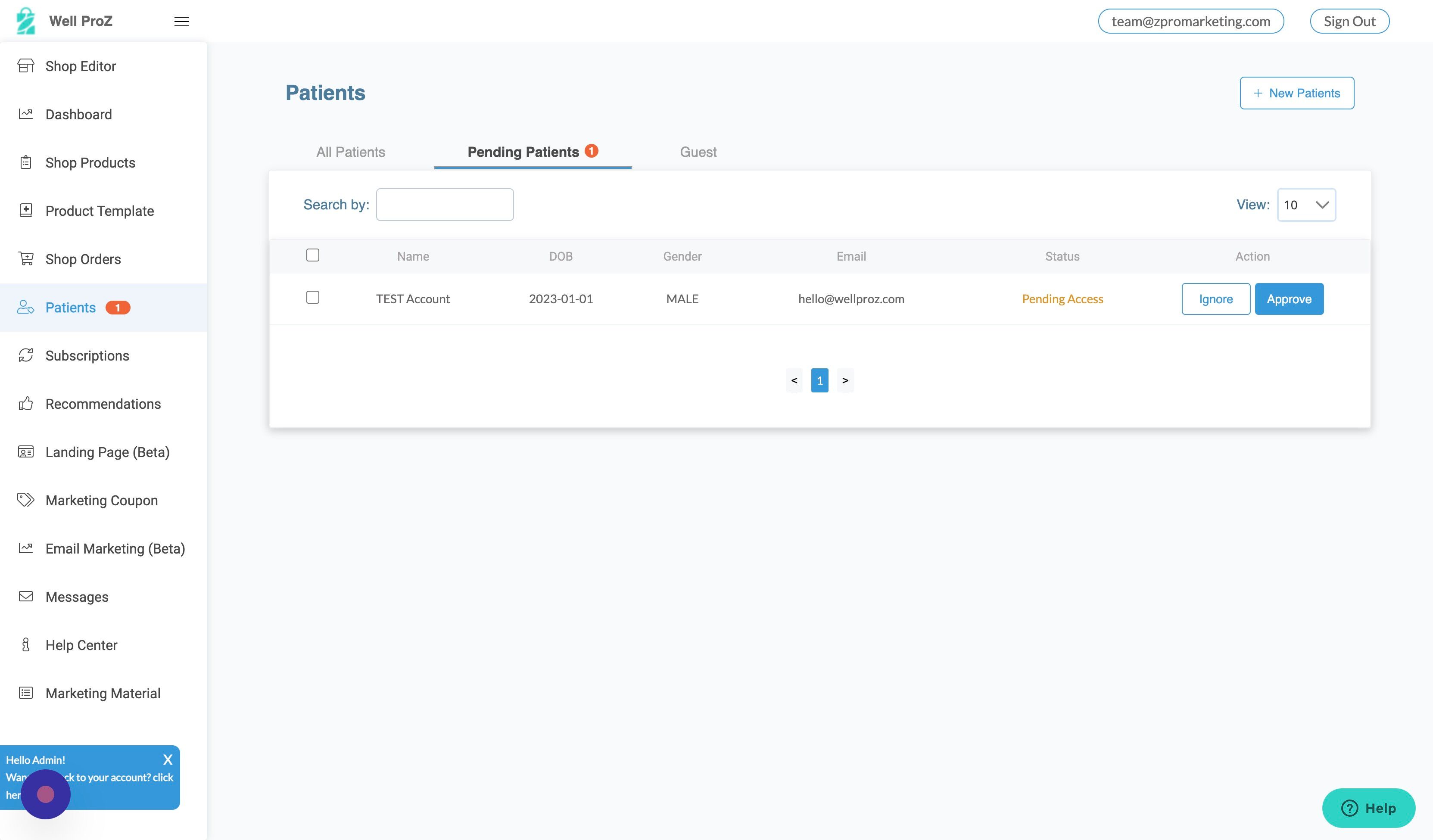 How Do I View and Approve Pending Patient Accounts? – Well Proz