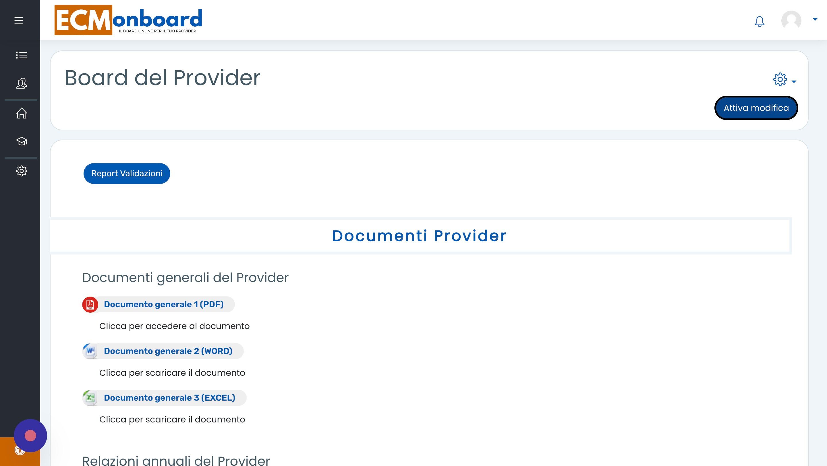2 - Caricare documenti del provider