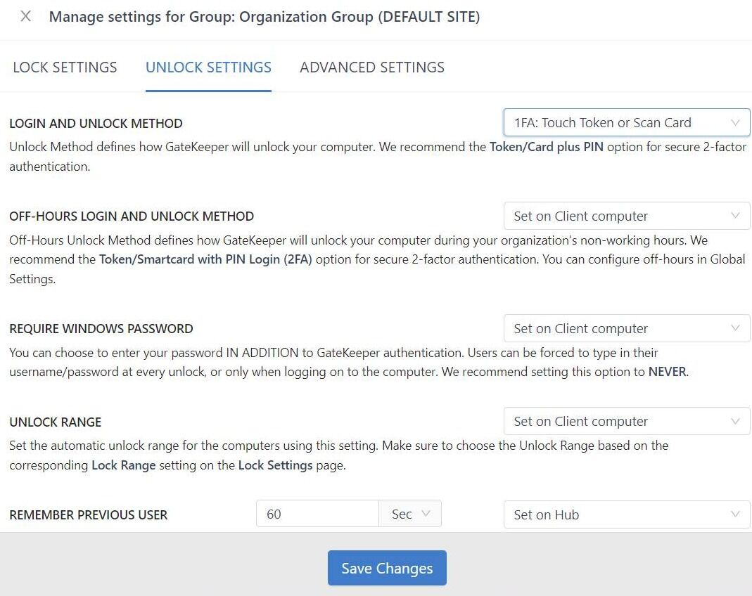 How to enable Touch login through the Hub. – GateKeeper