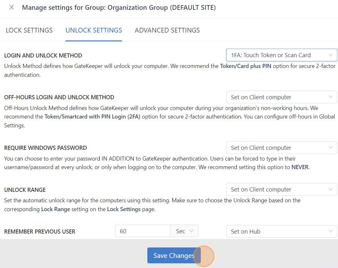 How To Enable Touch Login Through The Hub Gatekeeper