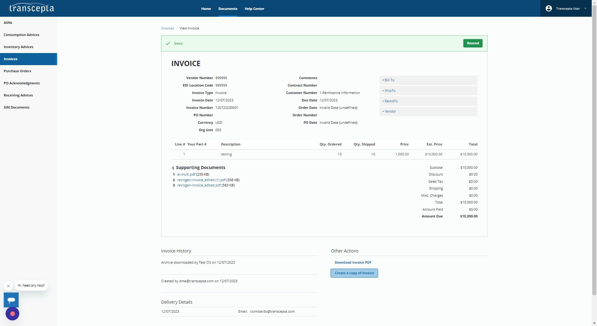 How to Copy an Existing Invoice in Supplier Portal – Transcepta