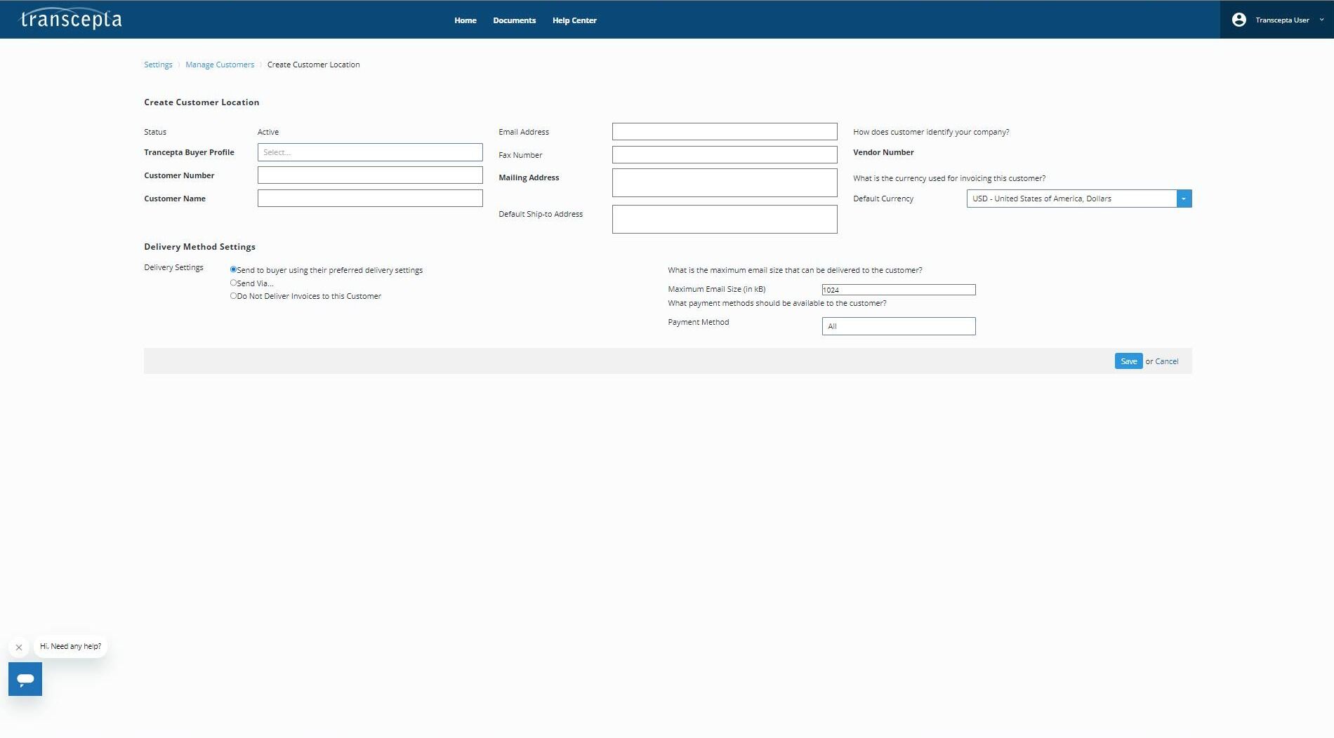 How to Add a New Customer Location – Transcepta