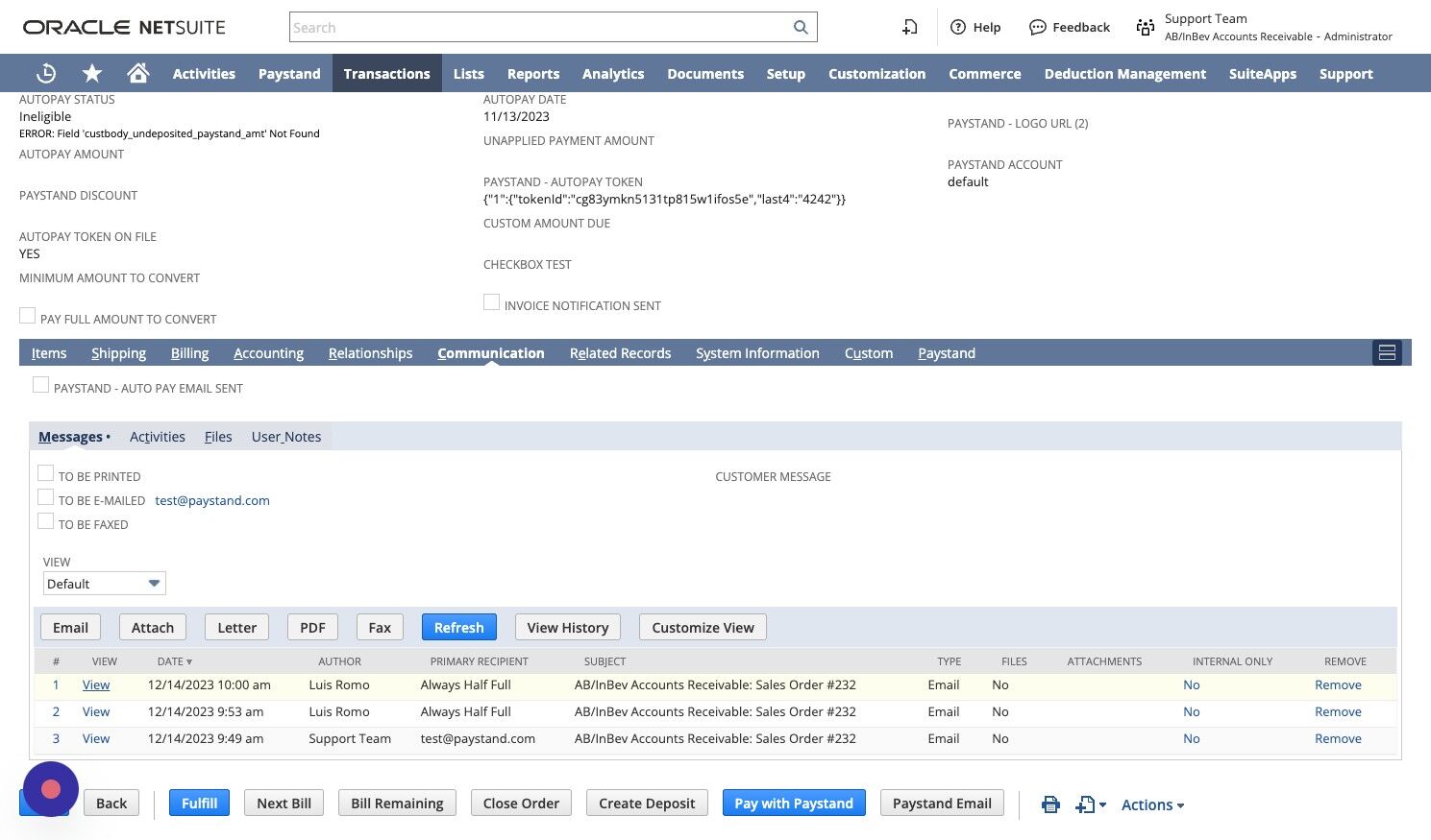 Sending a payment request for a Sales Order – Paystand Help Center