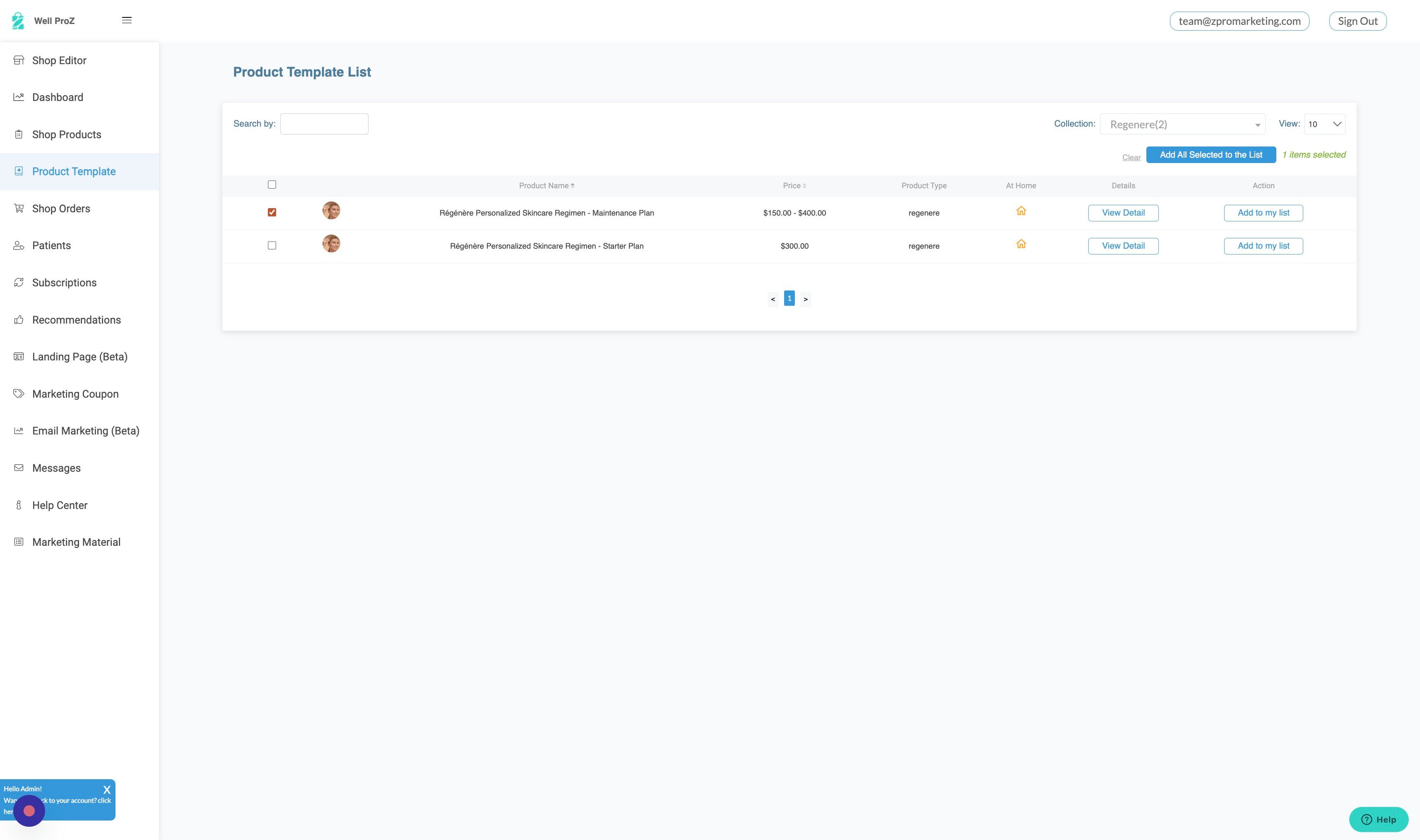 How To Add Regenere and NutriProZ Maintenance Plans to Your Shop – Well Proz