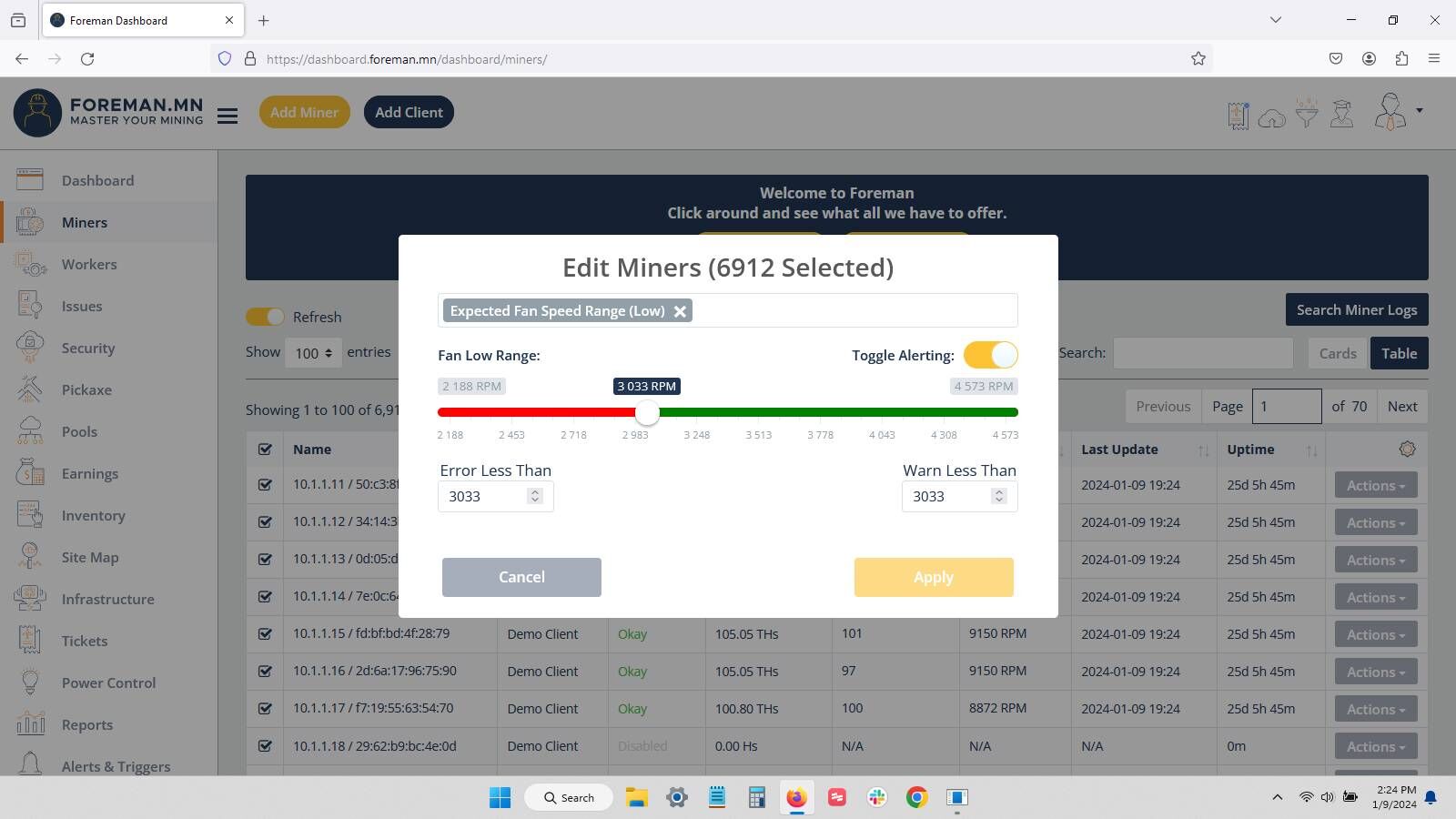 How To: Set Up An Alert For Low Fan Speed – OBM