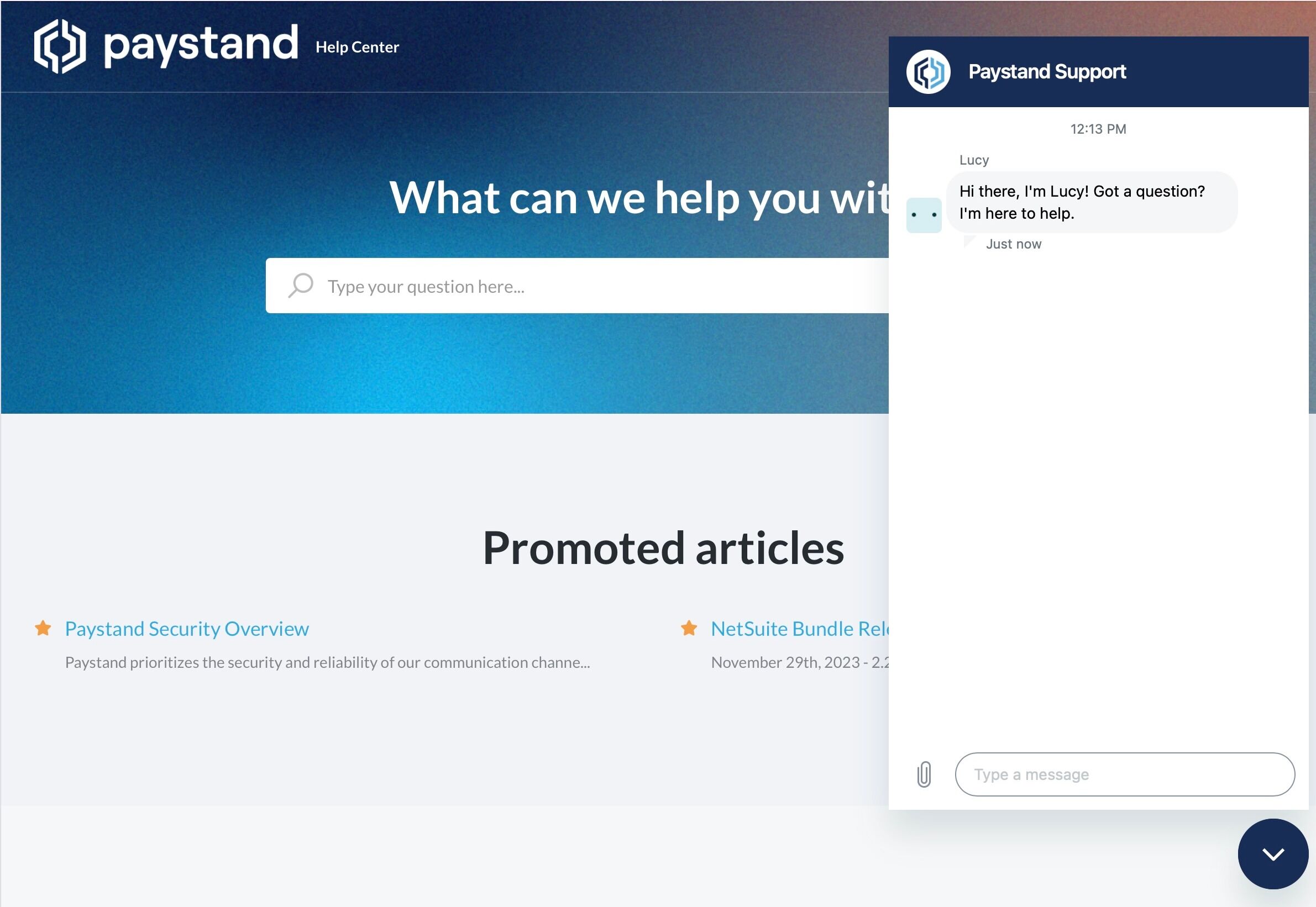 Exploring Lucy: Your Help Center ChatBot – Paystand Help Center