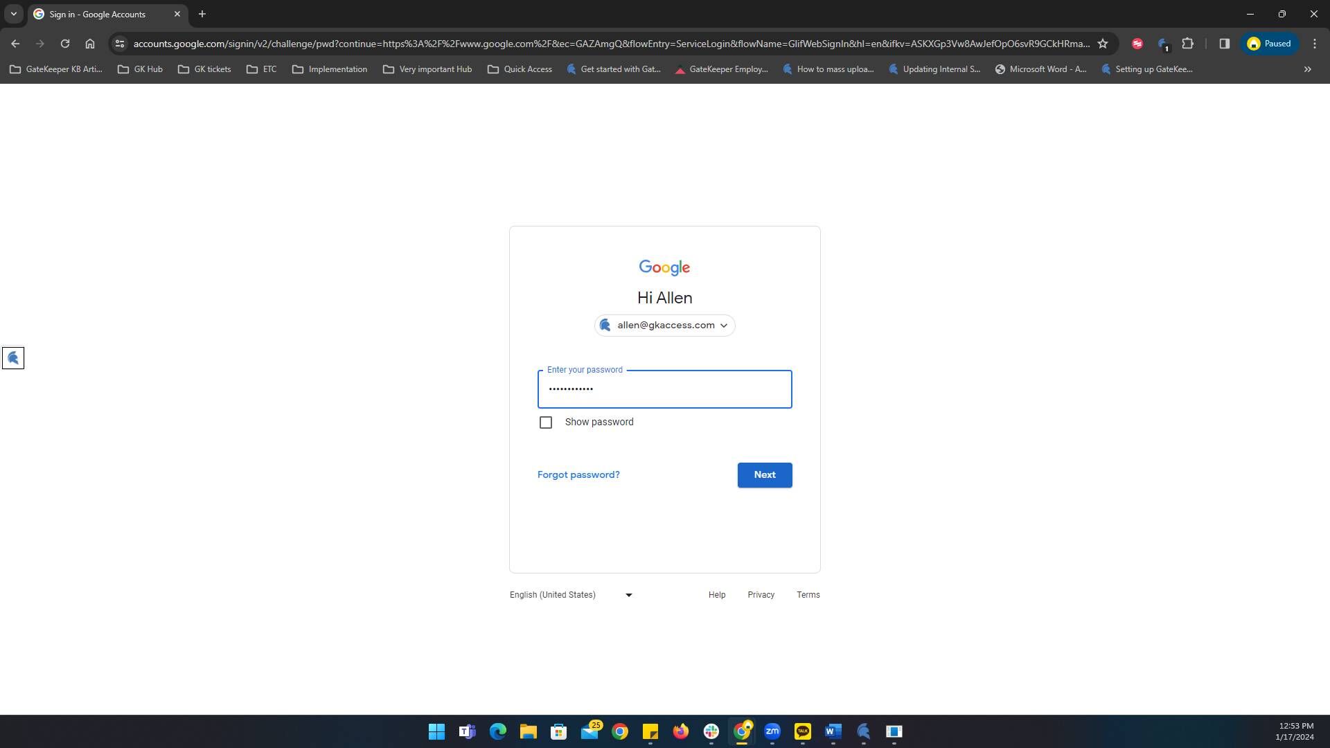 How to use GateKeeper to sign into a G Suite account. – GateKeeper