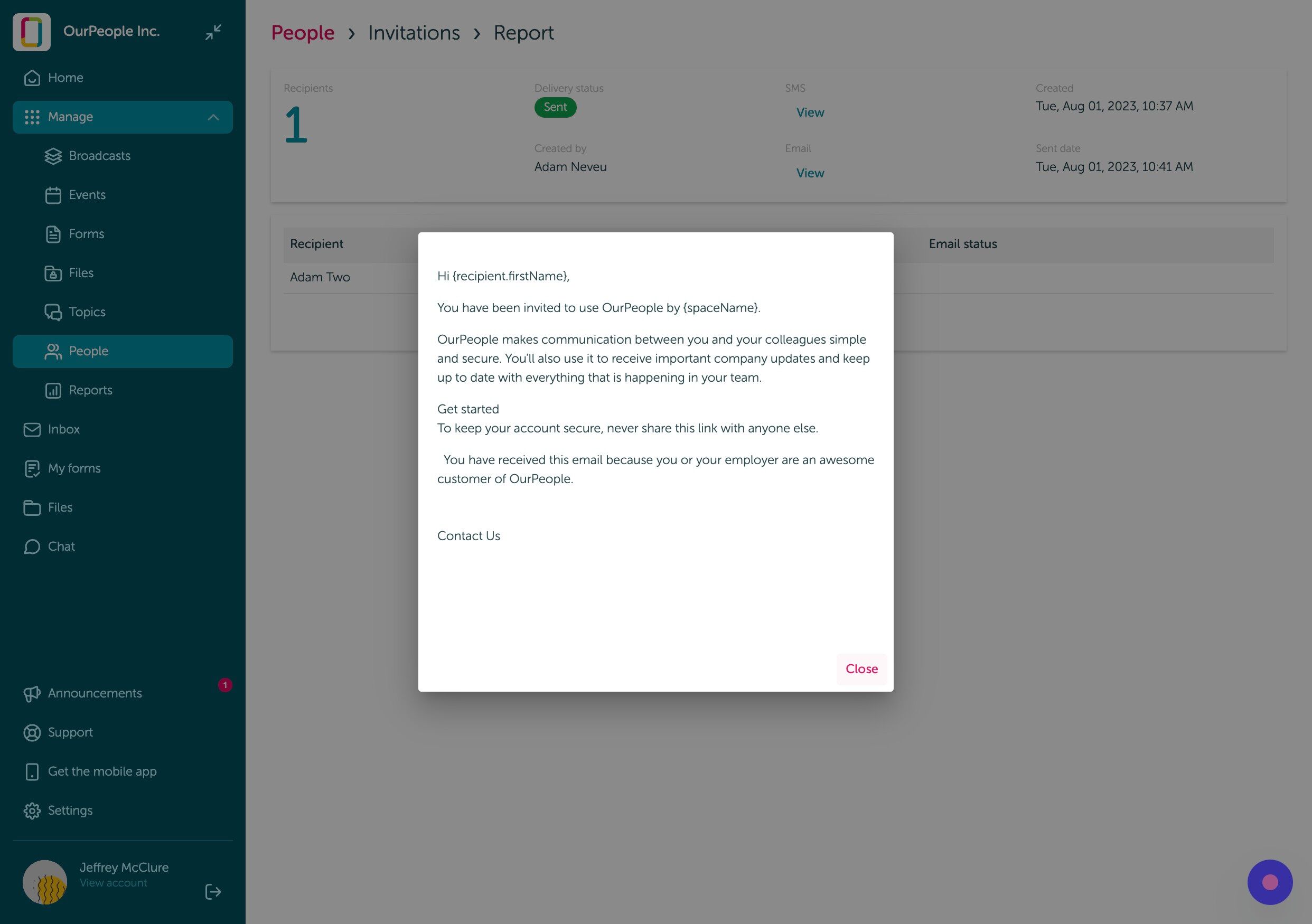 How to Manage Invites & Invite Status Explained – OurPeople