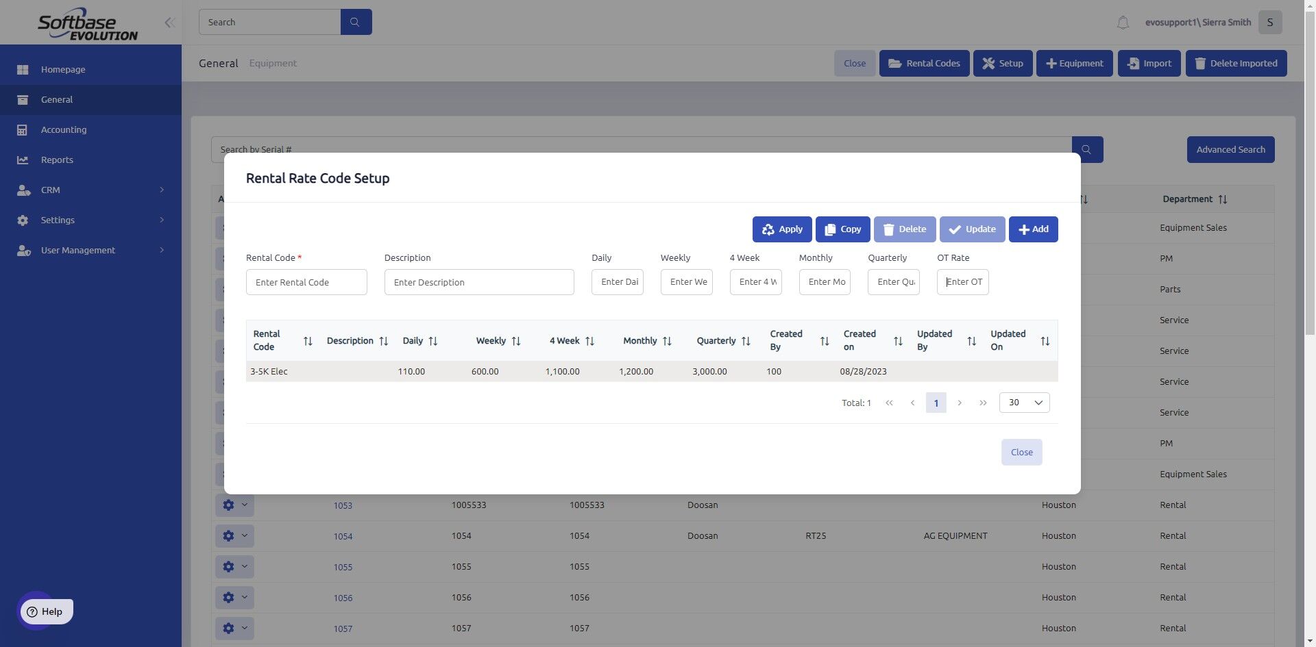 How to Create Rental Rate Codes and Assign to Equipment