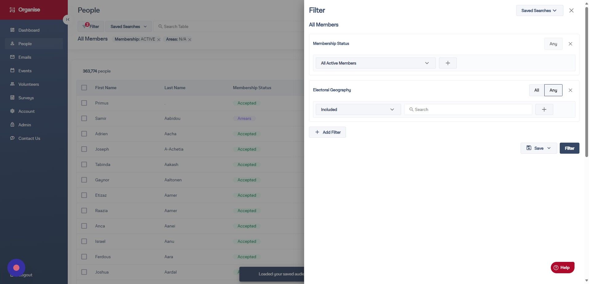 How to Create a Saved Search : Labour Tech Support
