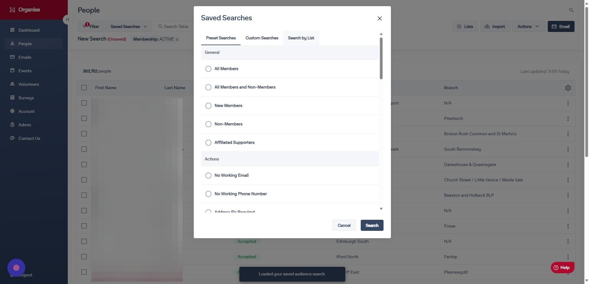 How to Create a Saved Search : Labour Tech Support