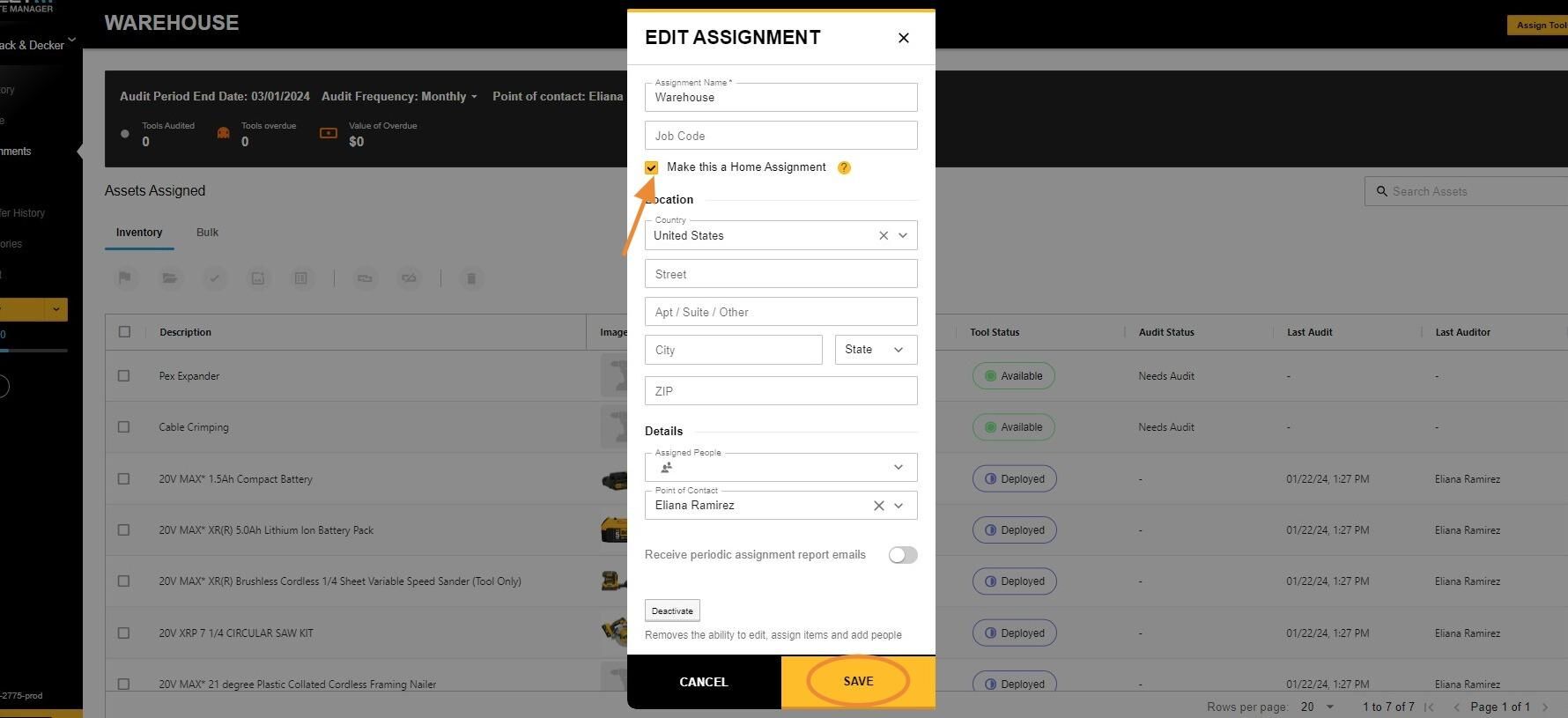 6.4 Adding Home Assignments – DEWALT