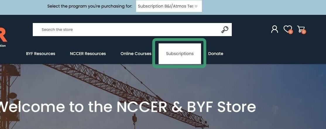 How to Purchase Subscriptions from the NCCER Store
