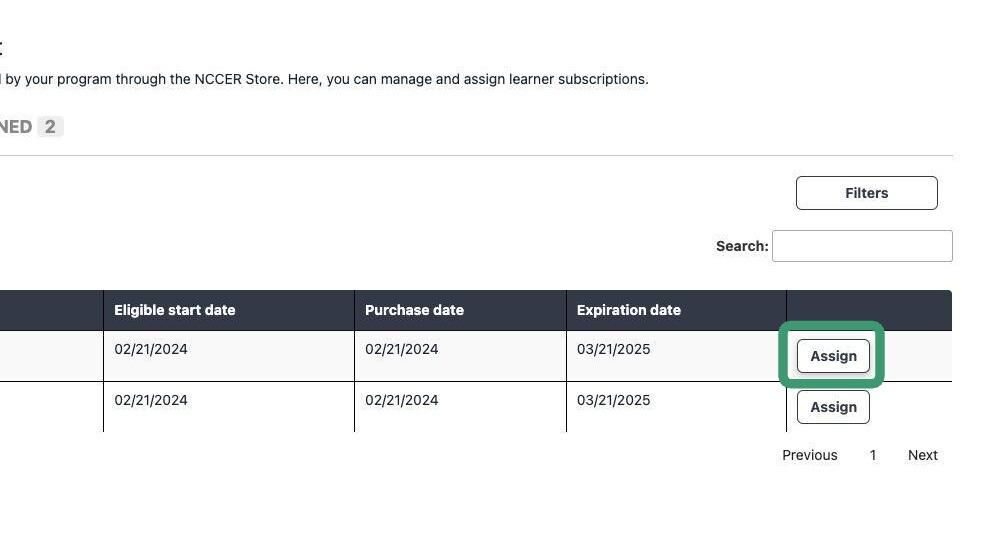 How to Assign Subscriptions Purchased in the NCCER Store