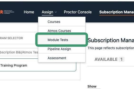 How to Assign Subscriptions Purchased in the NCCER Store