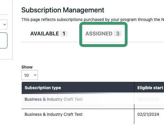 How to Assign Subscriptions Purchased in the NCCER Store