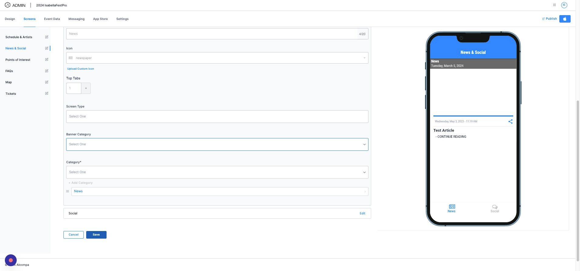 Screens: How to Add Rotating Banners to a Screen in your App - Aloompa ...