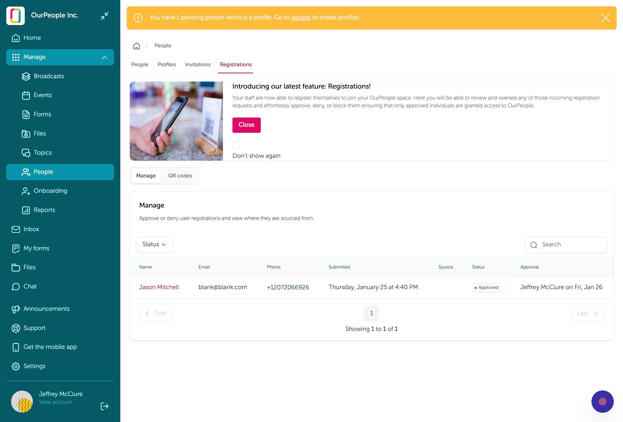 Create QR Codes for Registration – OurPeople