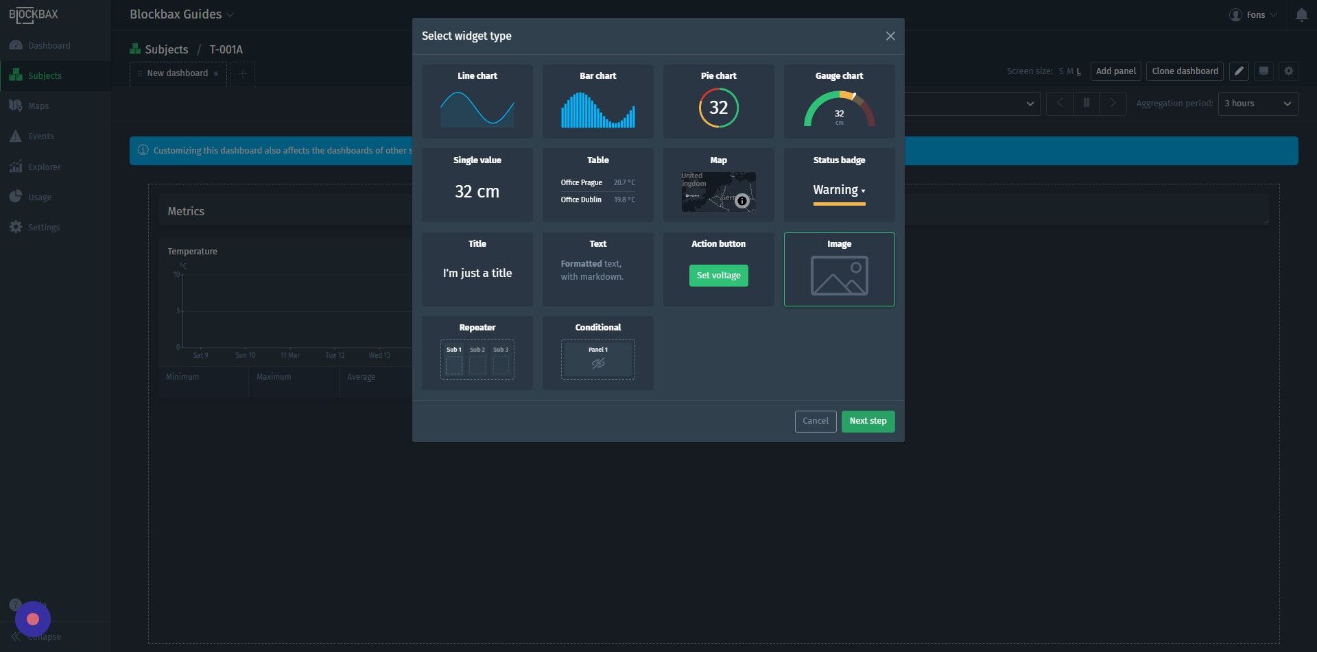 Adding an image to a dashboard | Blockbax