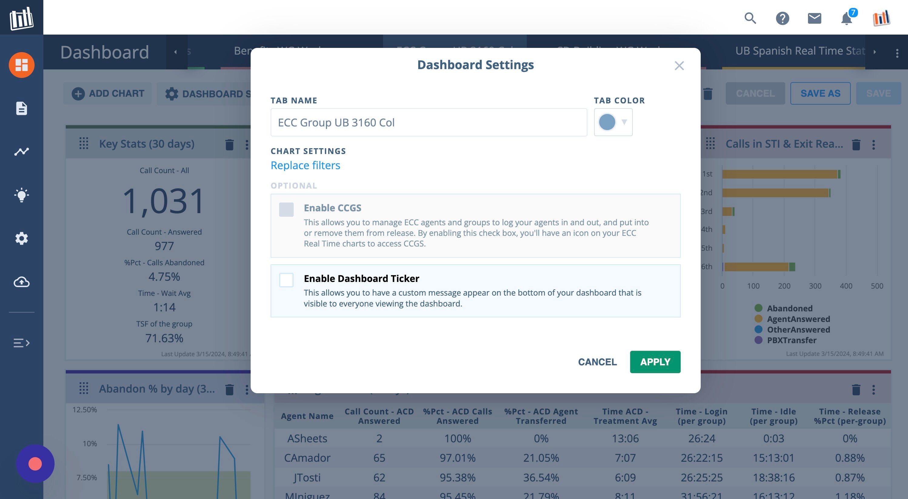 Replacing all Dashboard Filters – Brightmetrics Support