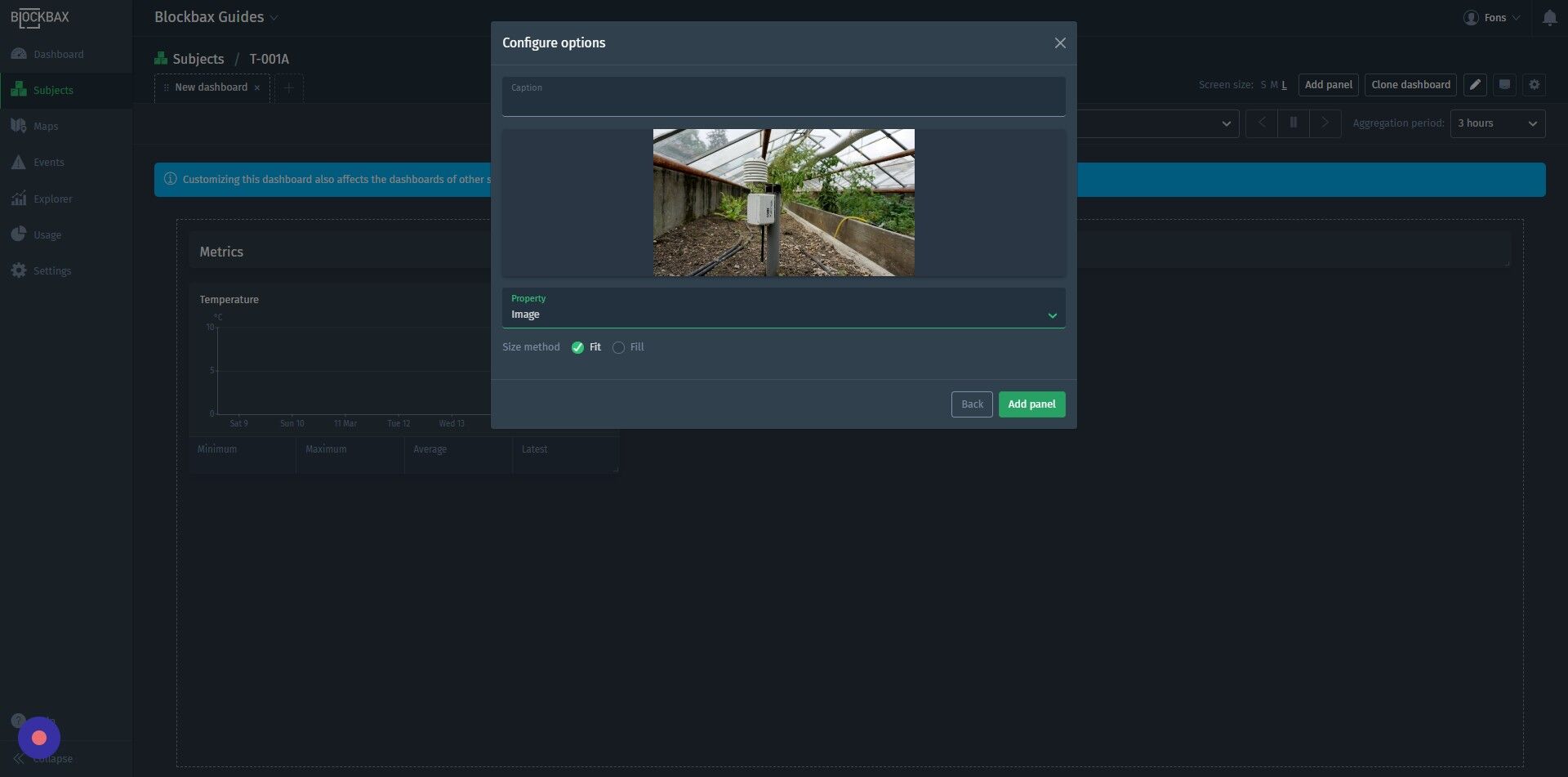 Adding an image to a dashboard | Blockbax