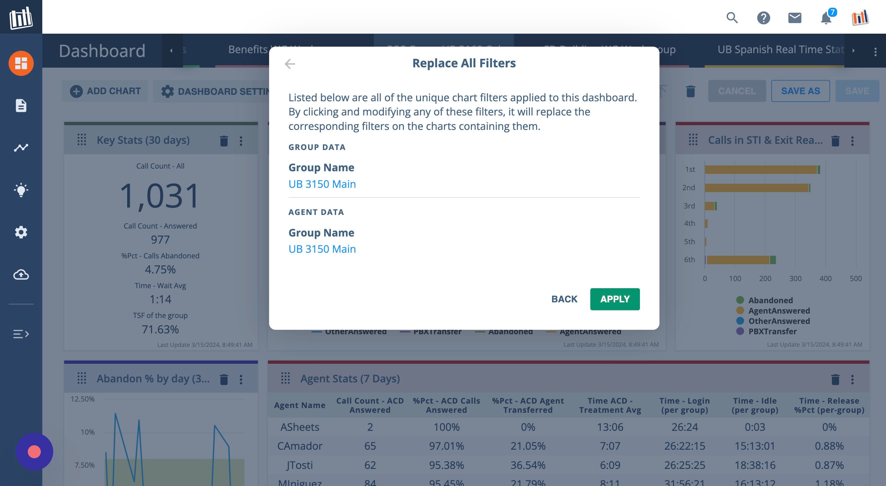 Replacing all Dashboard Filters – Brightmetrics Support