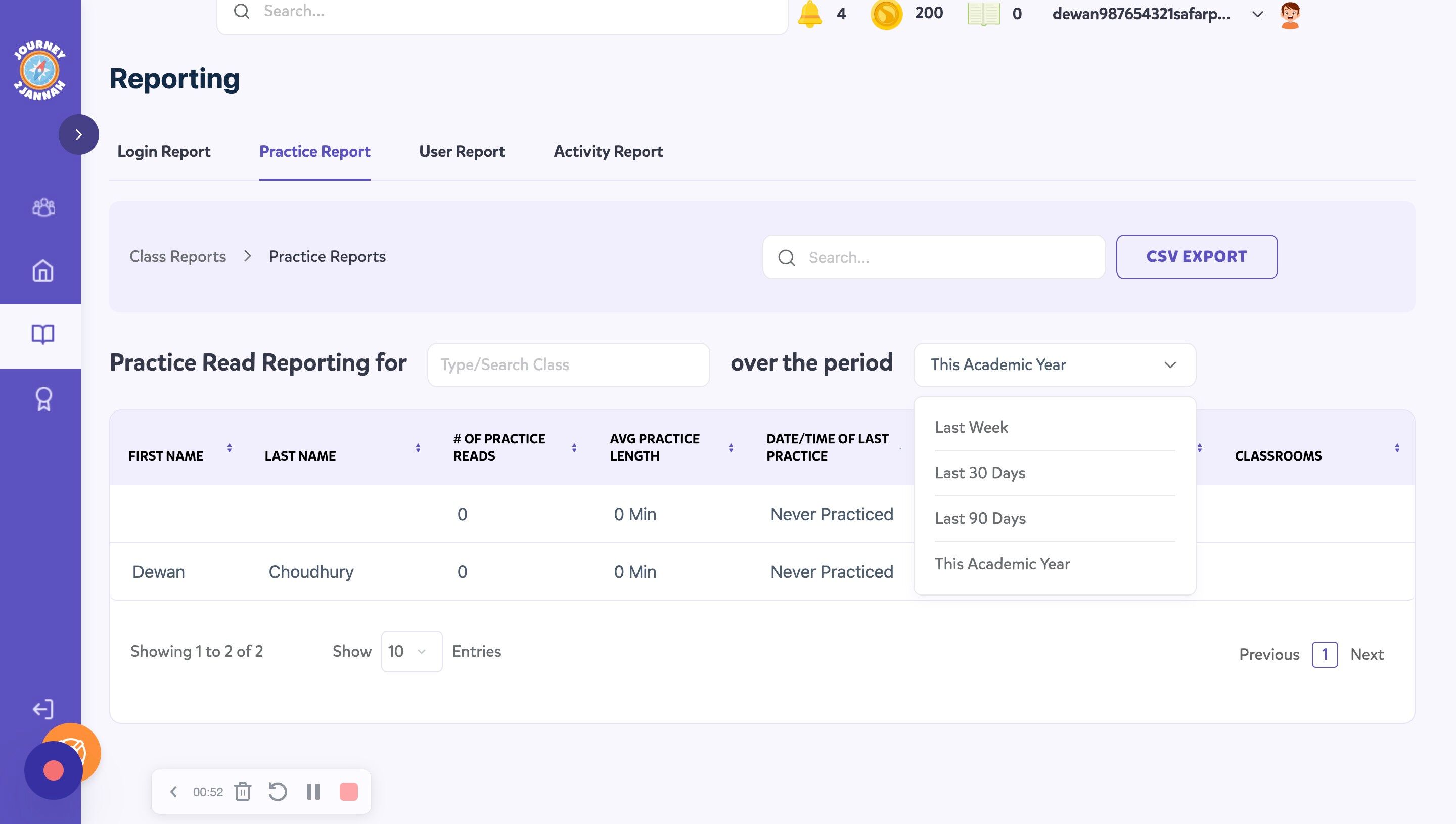 Features: Using the Reports Feature for Parents – Journey 2 Jannah