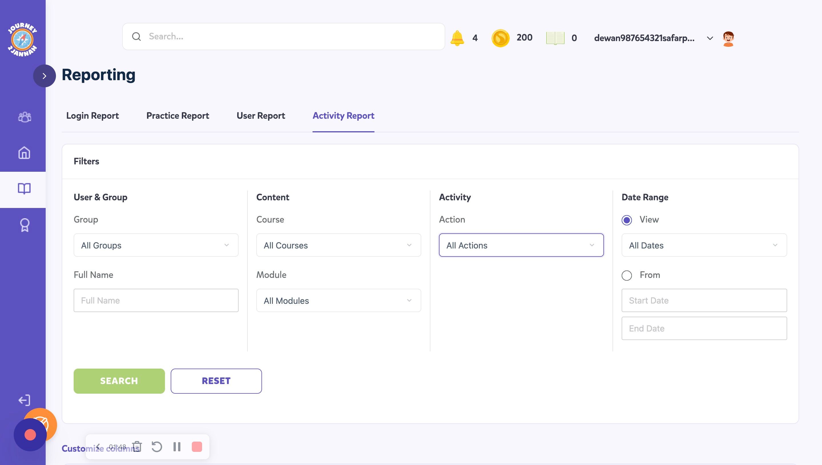 Features: Using the Reports Feature for Parents – Journey 2 Jannah