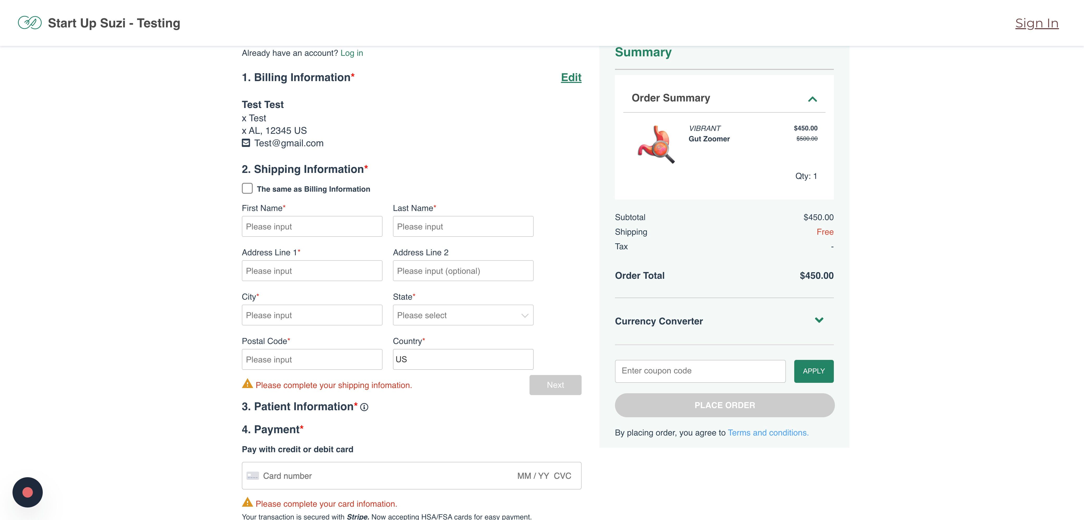 How Patients Input Shipping, Billing, and Patient Information at ...
