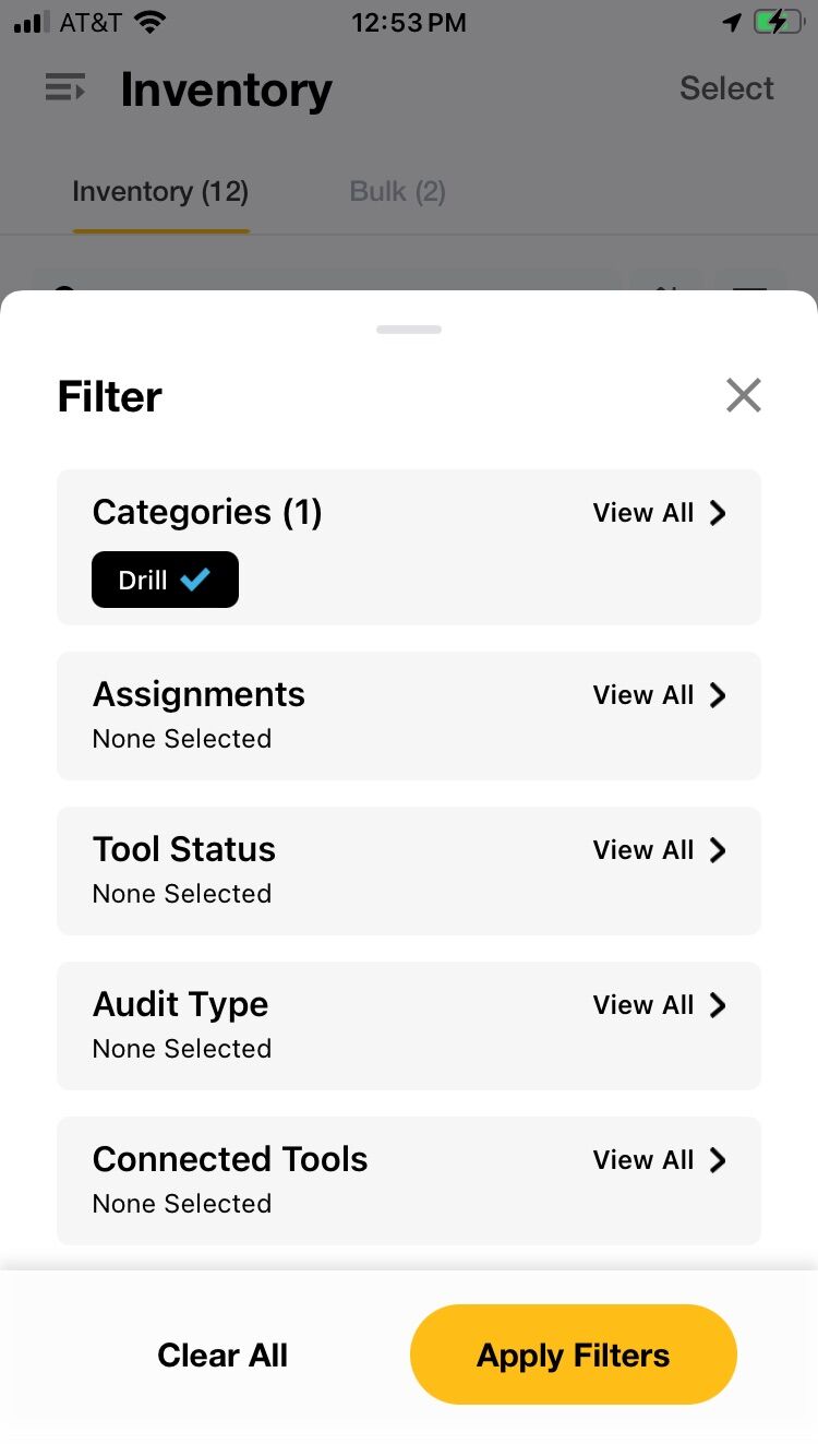 3.2.5 Updated Inventory Filters – DEWALT