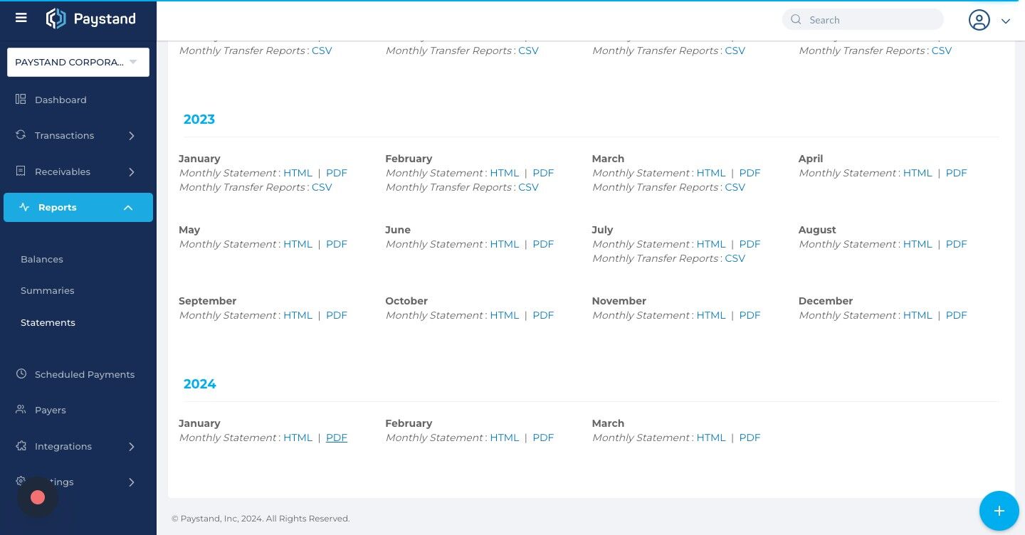 Generate Statements for Paystand Account – Paystand Help Center