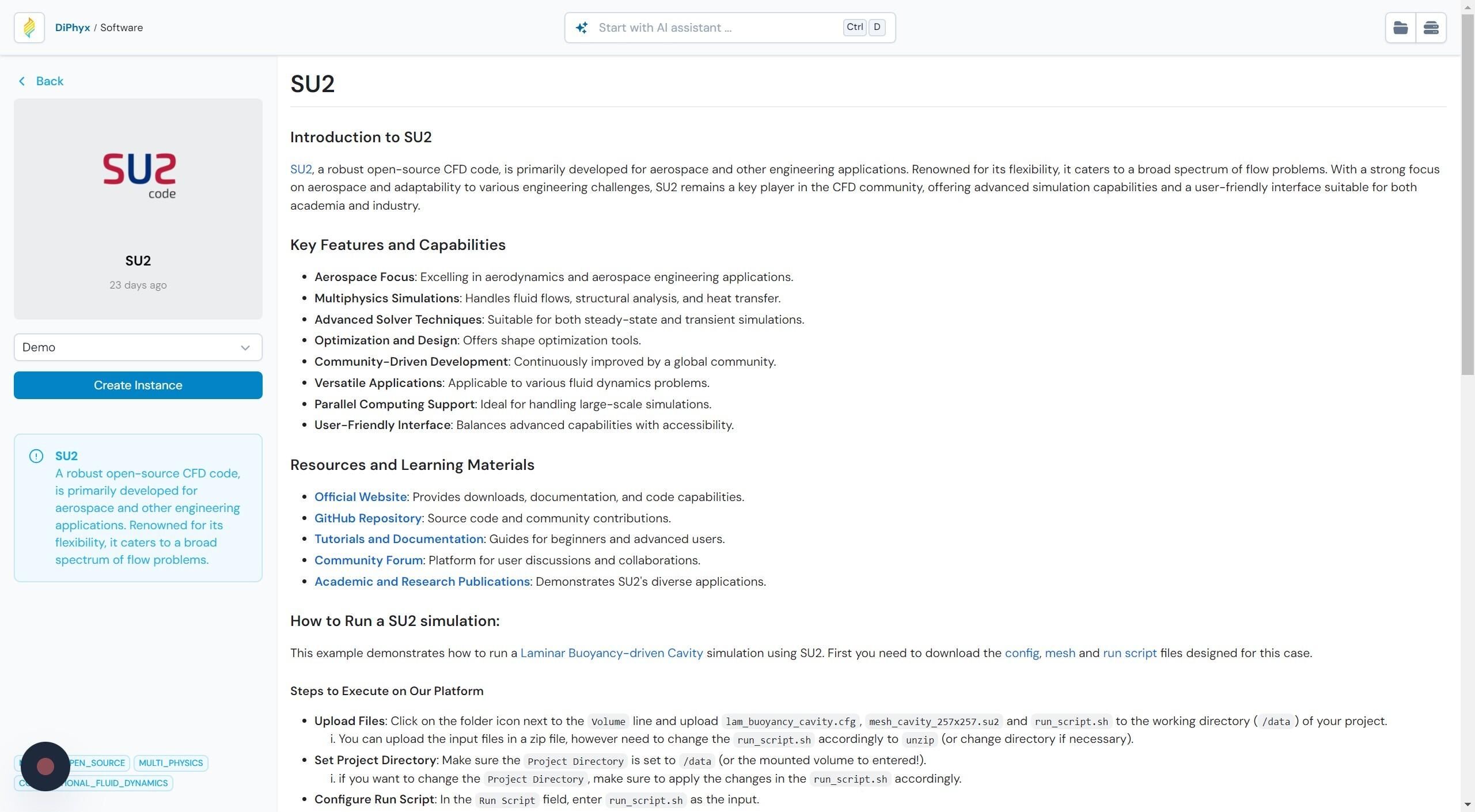 Creating an SU2 Instance - DiPhyx