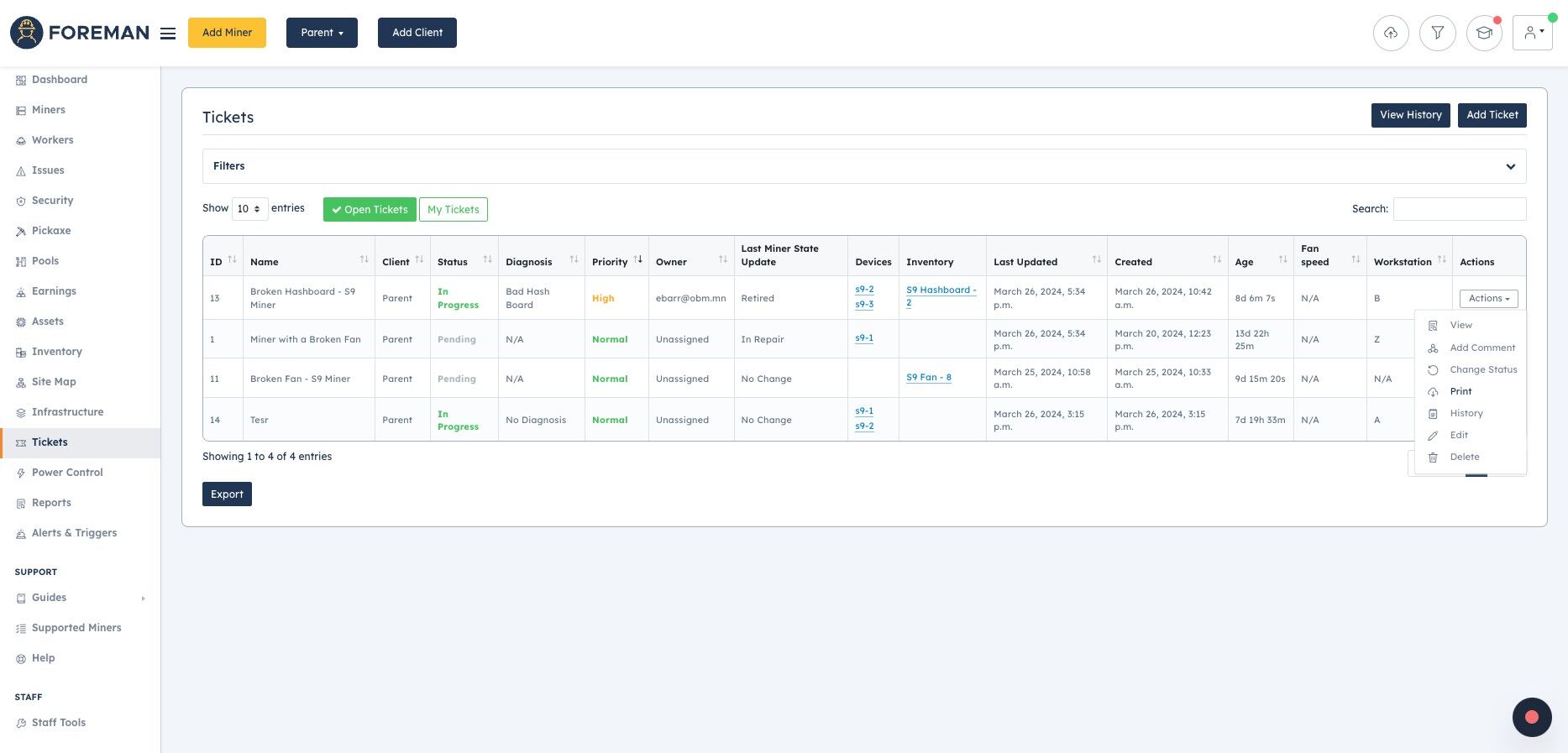 How To: Export And Print Tickets – OBM