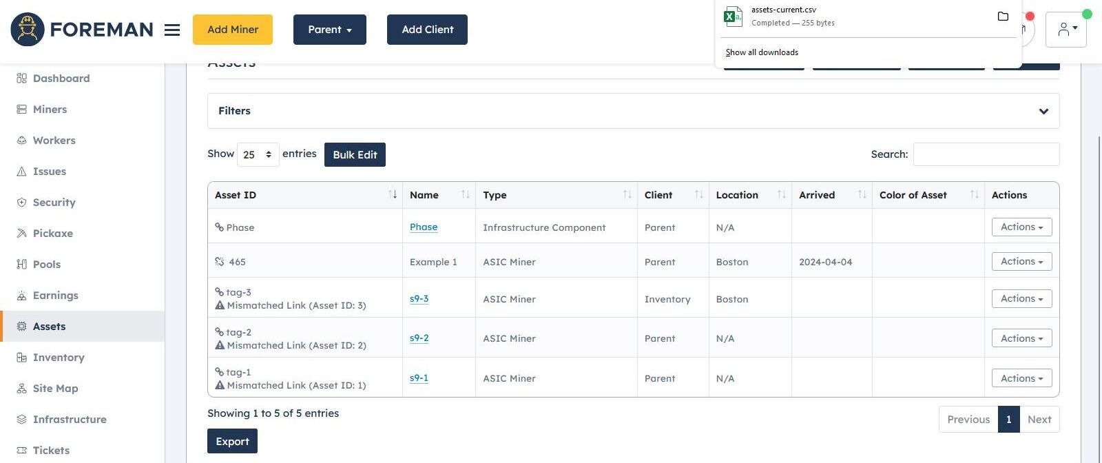 How To: Export A List Of Assets – OBM
