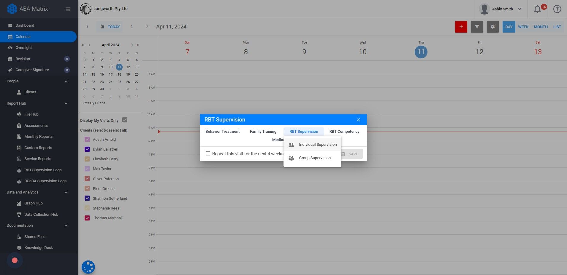 How to Create a Supervision - ABA Matrix Knowledge Desk