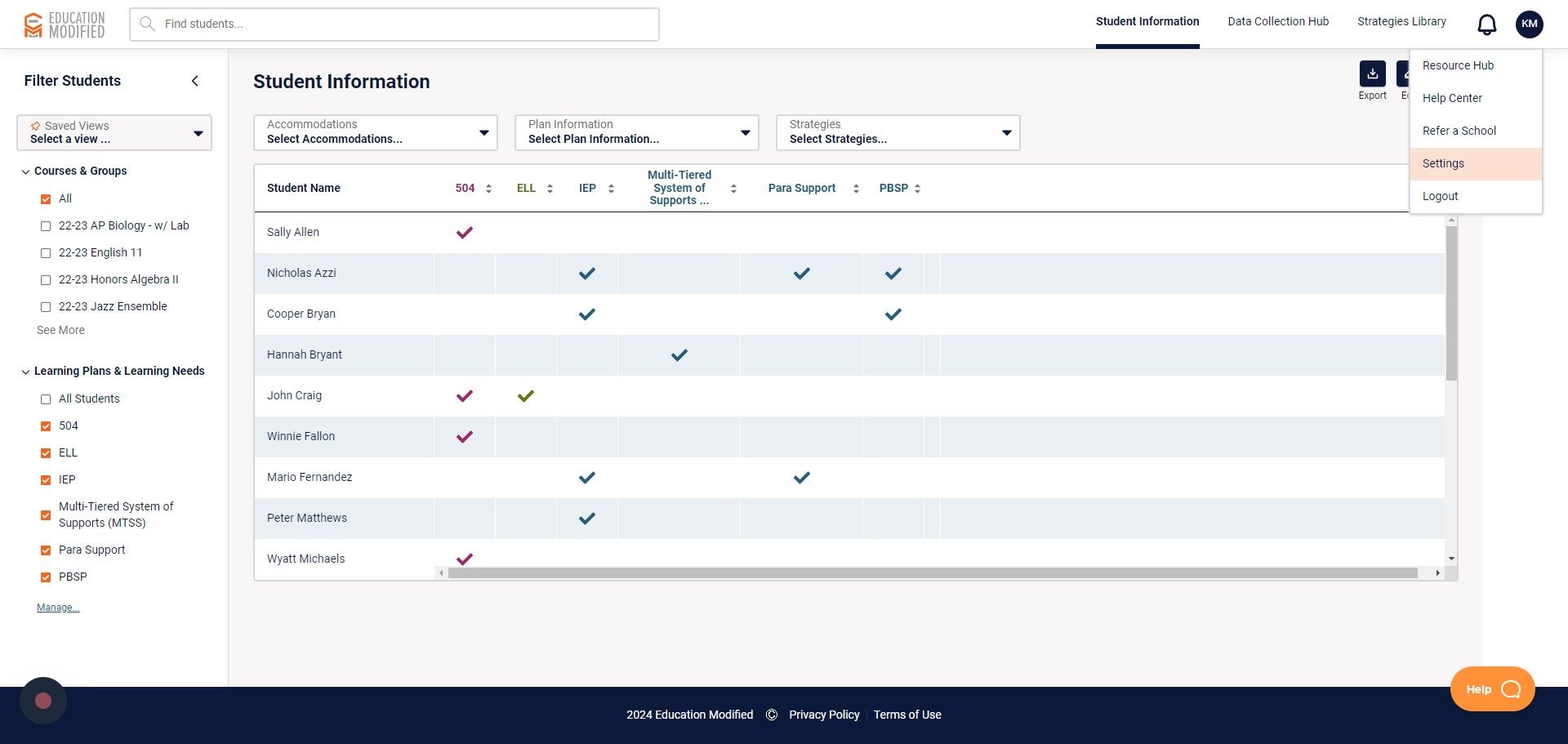 Accommodations Tracking in Data Collection Hub - Education Modified ...