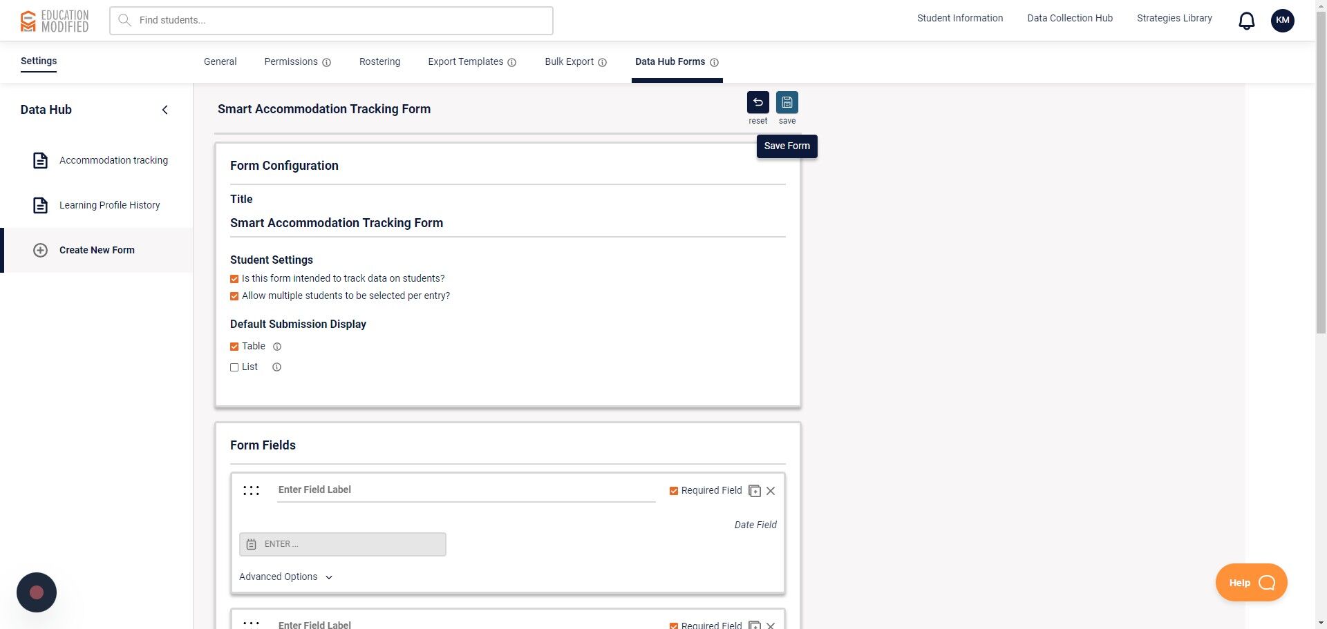 Accommodations Tracking in Data Collection Hub - Education Modified ...