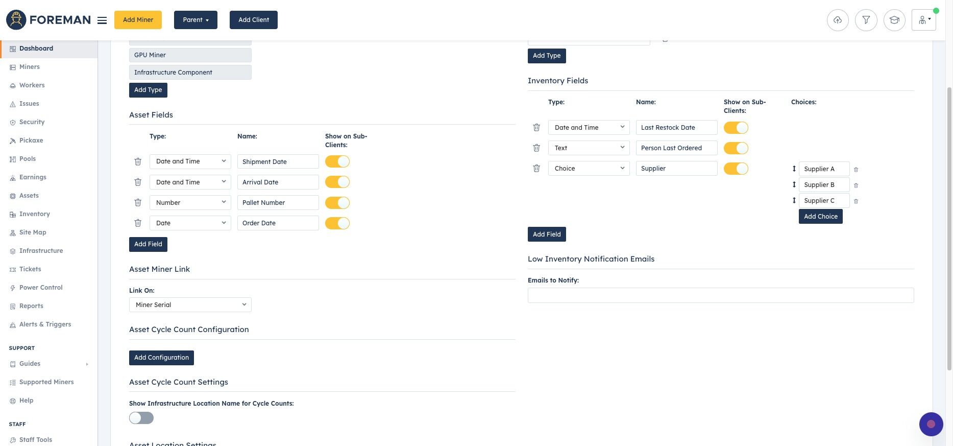 How To: Set Up Inventory Types And Inventory Fields – OBM