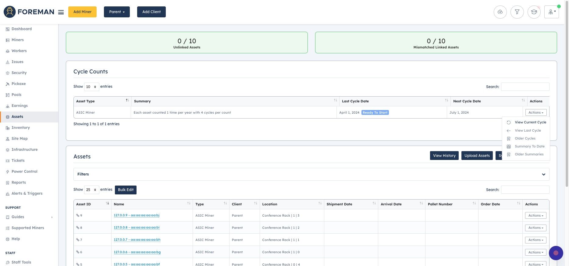 How To: Set Up Cycle Counts for Auditing Assets – OBM