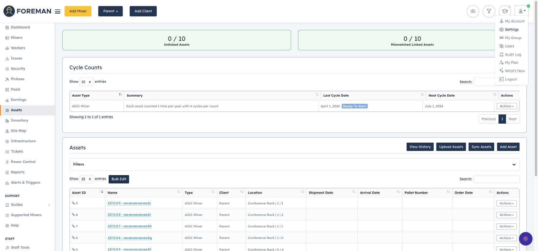 How To: Set Up Cycle Counts For Auditing Assets – OBM