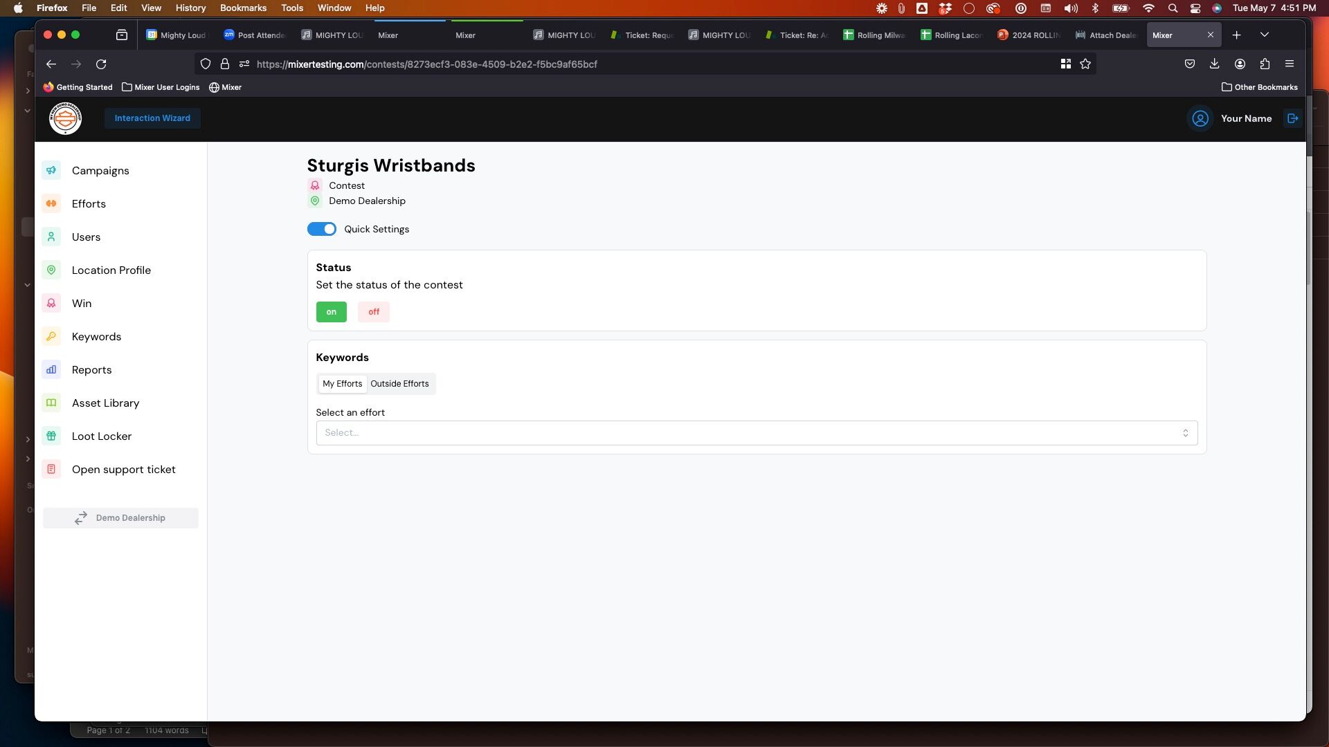 Create Keywords for Existing Contests – Mighty Loud